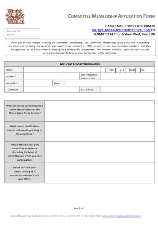 Volunteer - Elmira Maple Syrup Festival